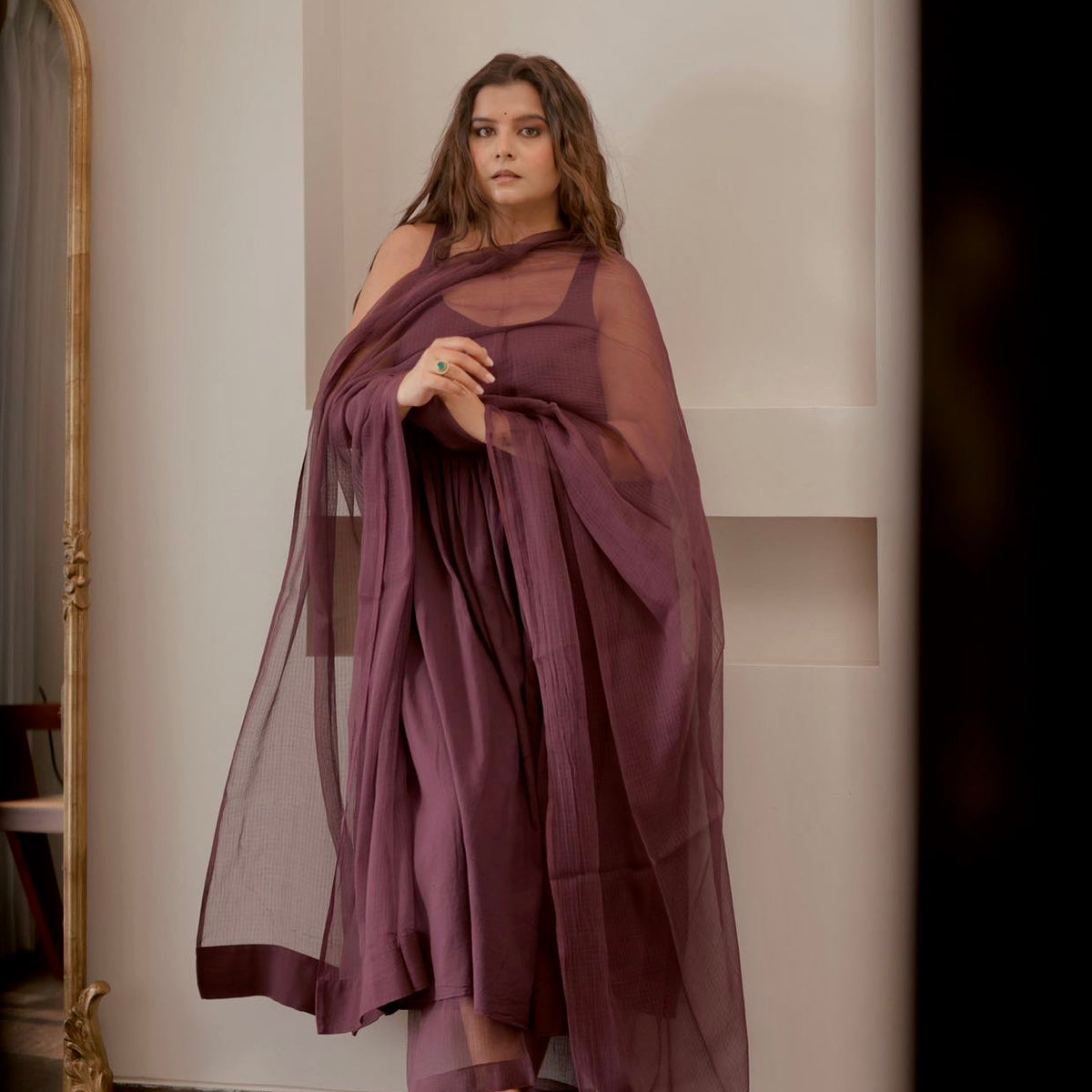 Radhika Bhardwaj in Sleeveless Suit Set with Doriya Dupatta – ILMA