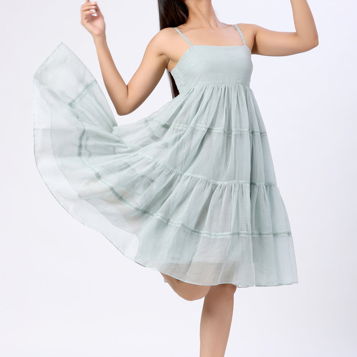 Horizontal Panelled Doriya Dress – ILMA